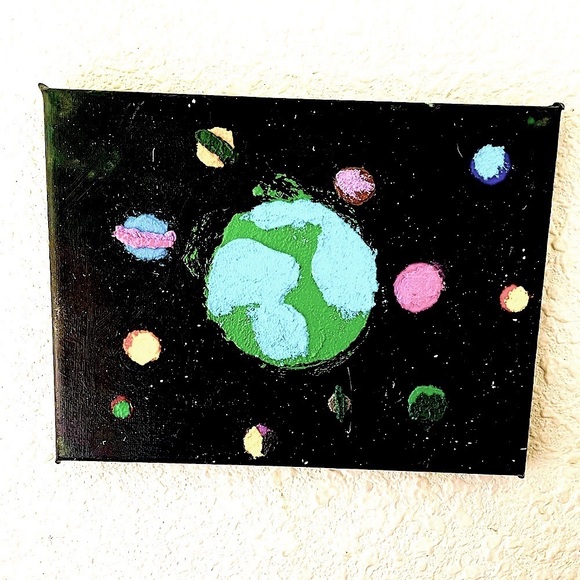 Art | Random Made Up Planets Painting | Poshmark